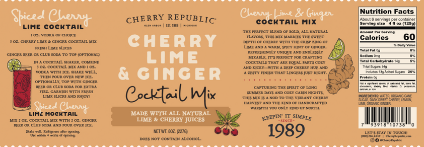 Cherry Lime & Ginger Cocktail Mixer